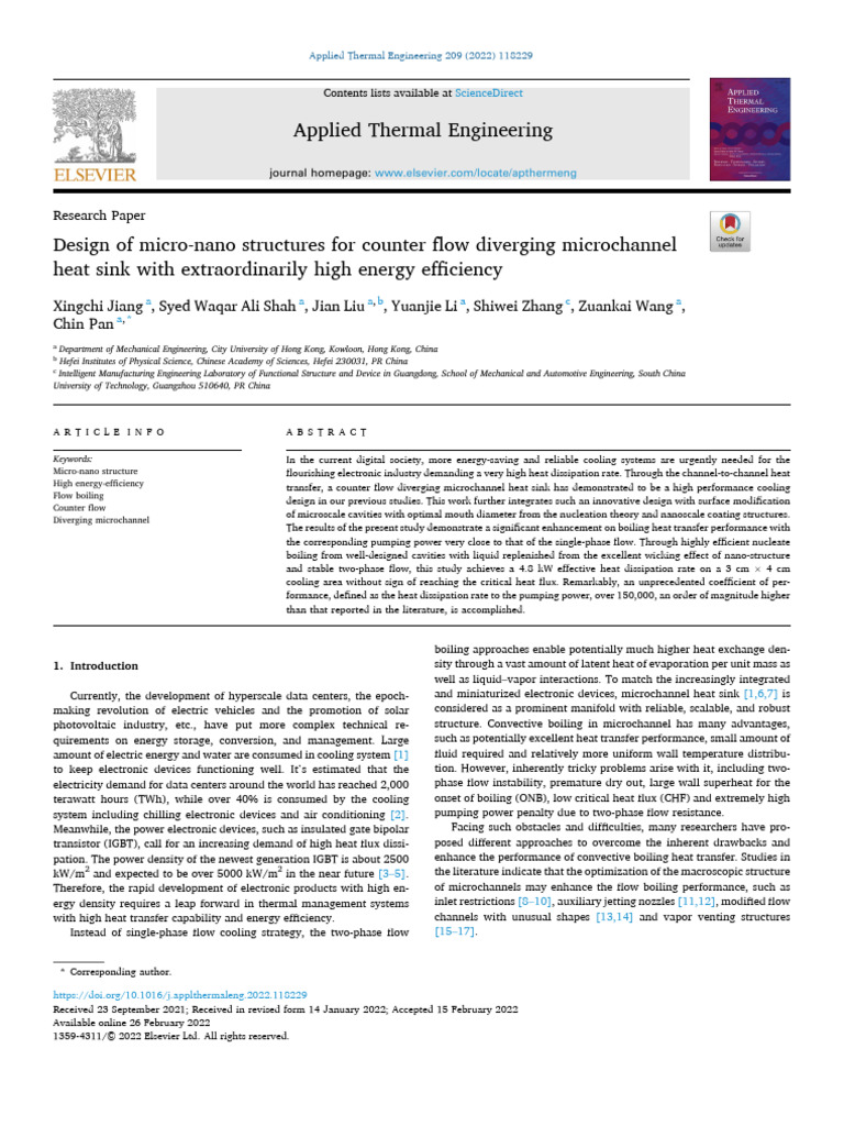 Design of Micro-Nano Structures For Counter Flow Diverging Microchannel ...