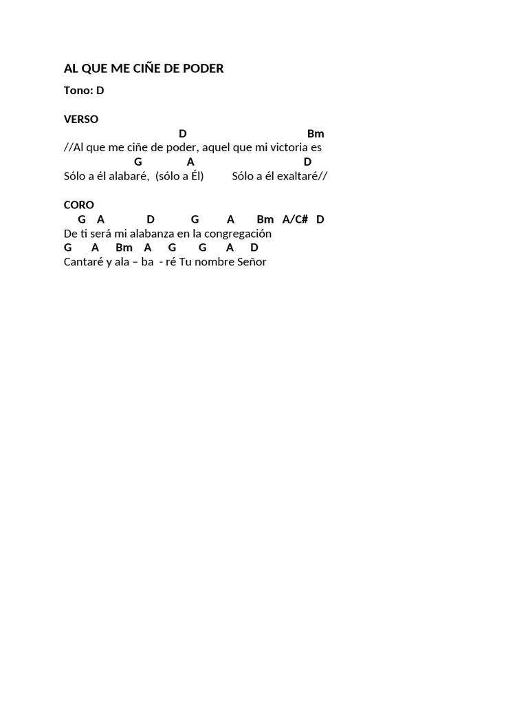 Al Que Me Ciñe de Poder - D | PDF