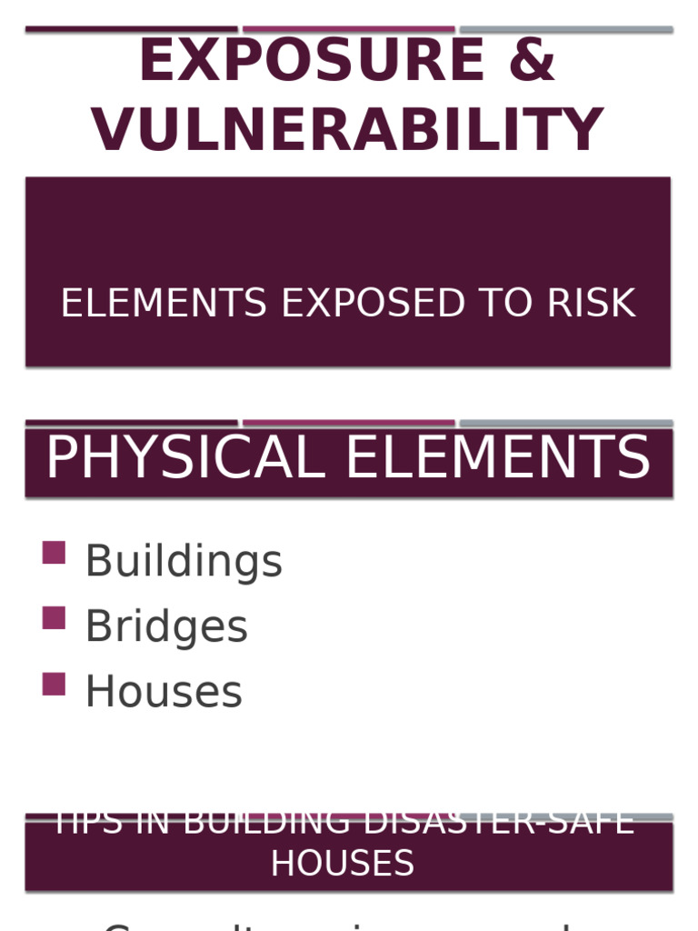 Exposure and Vulnerability | PDF | Hazards | Natural Disasters