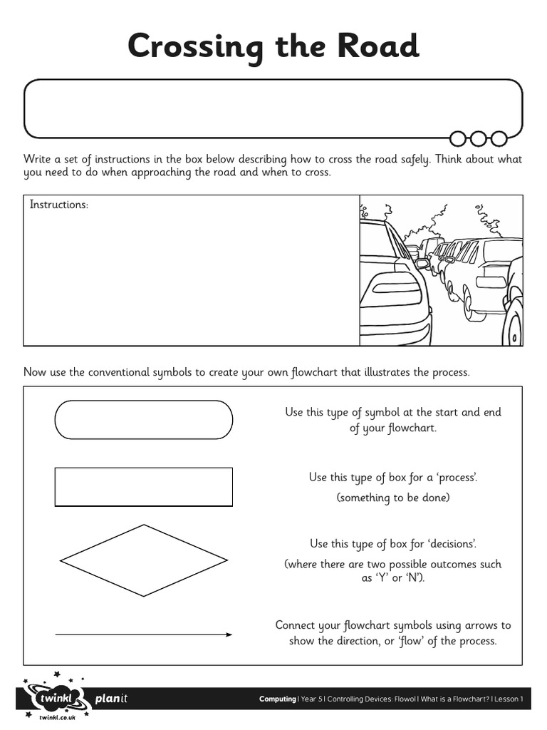 Safe Road Crossing Instructions and Flowchart | PDF