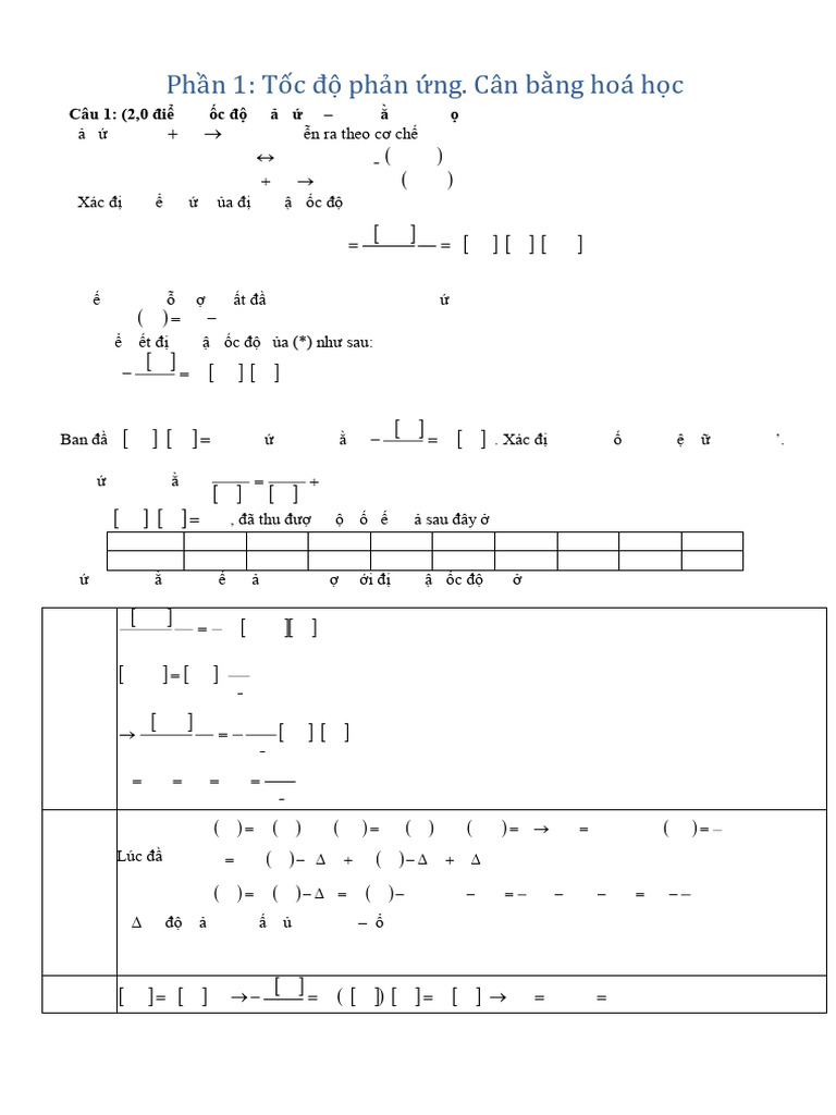 Phan 1 Toc Do Phan Ung Can Bang Hoa Hoc 1 | PDF