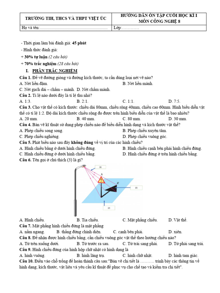 HƯỚNG DẪN ÔN TẬP CN8 CUỐI HK1 2425 | PDF