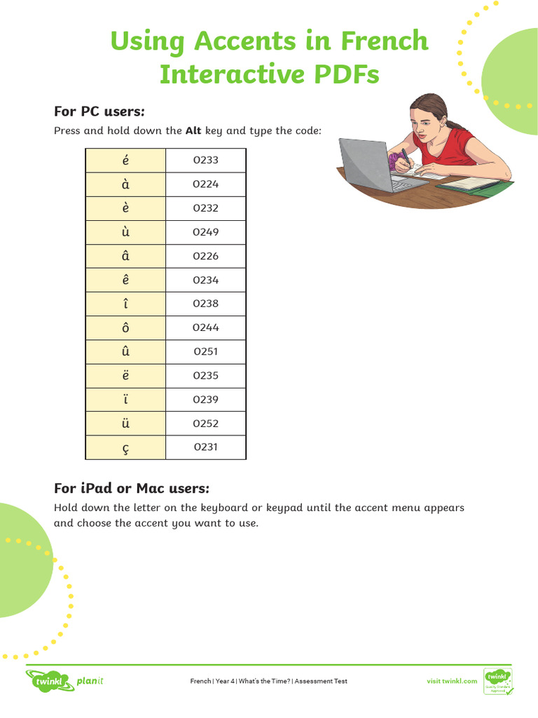 Typing French Accents on Keyboards | PDF