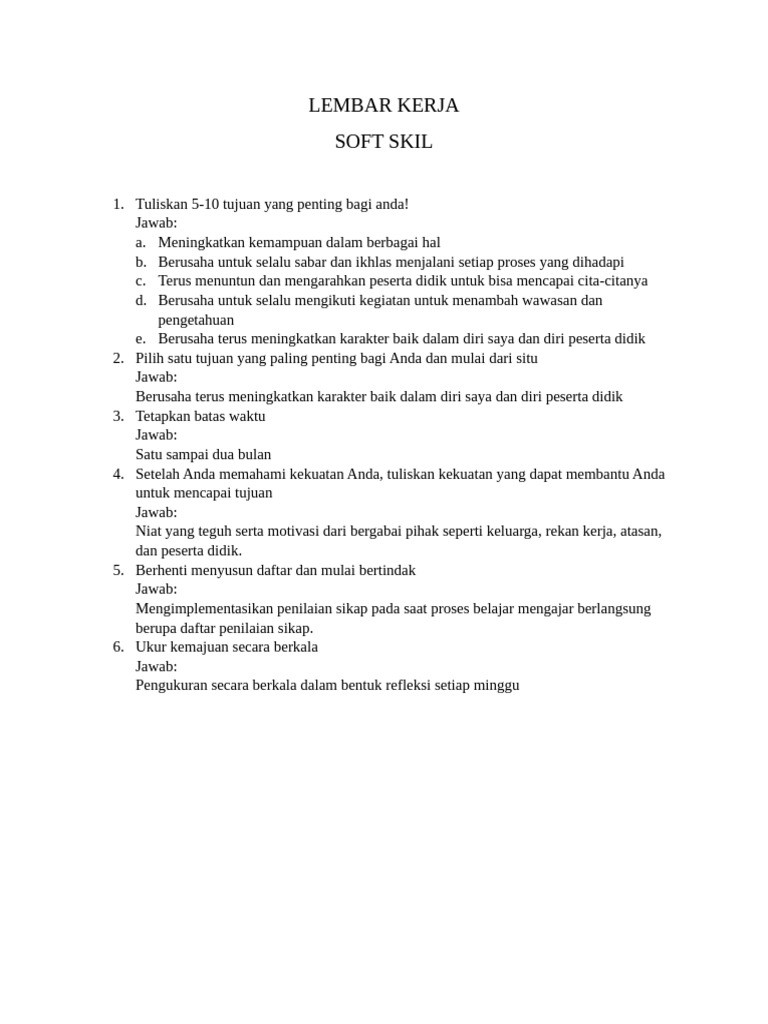 Tujuan dan Strategi Pengembangan Soft Skill | PDF
