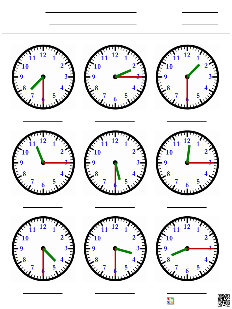 Telling Time Hands | PDF