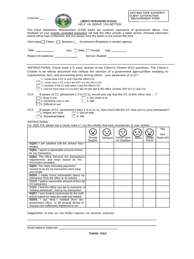 Client Satisfaction Measurement Form | PDF | Business