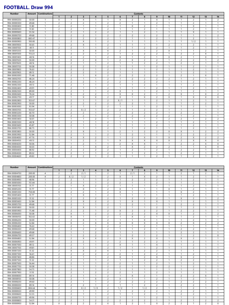Football Draw 994 | PDF