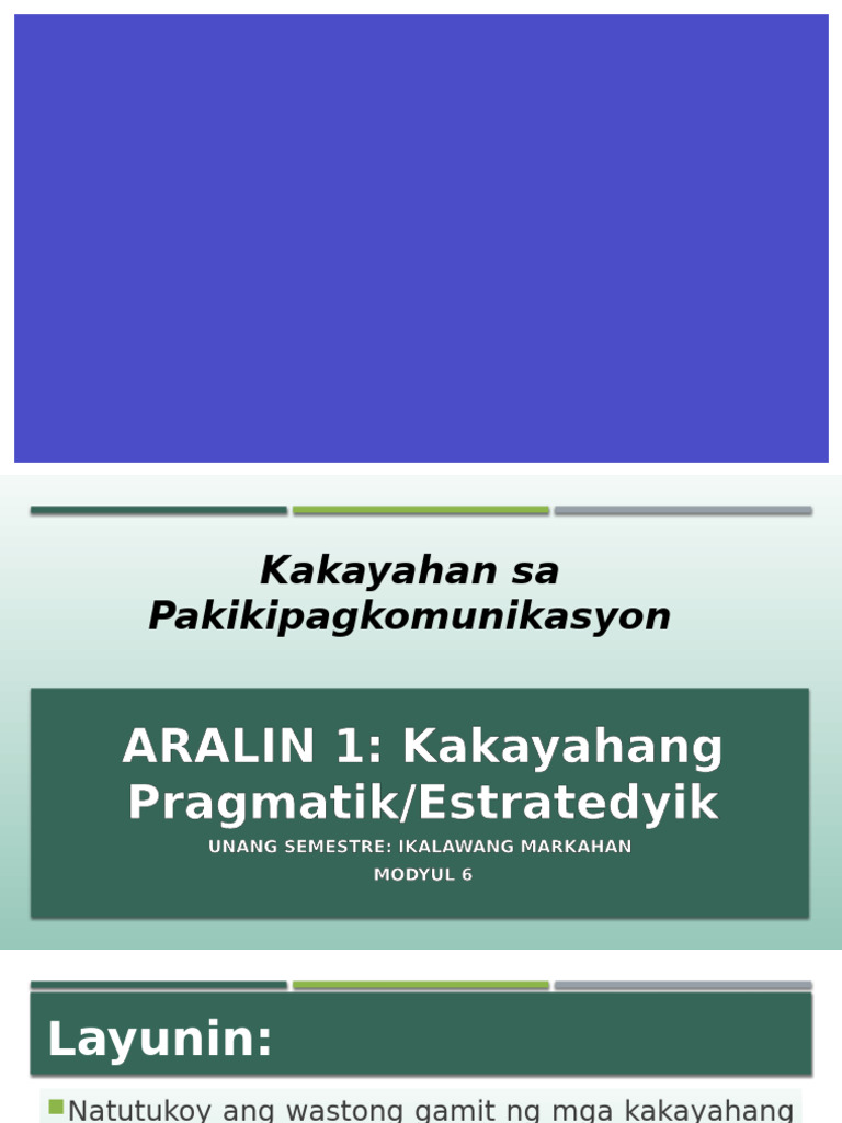 Kakayahan Sa Pakikipagkomunikasyon COT1 | PDF