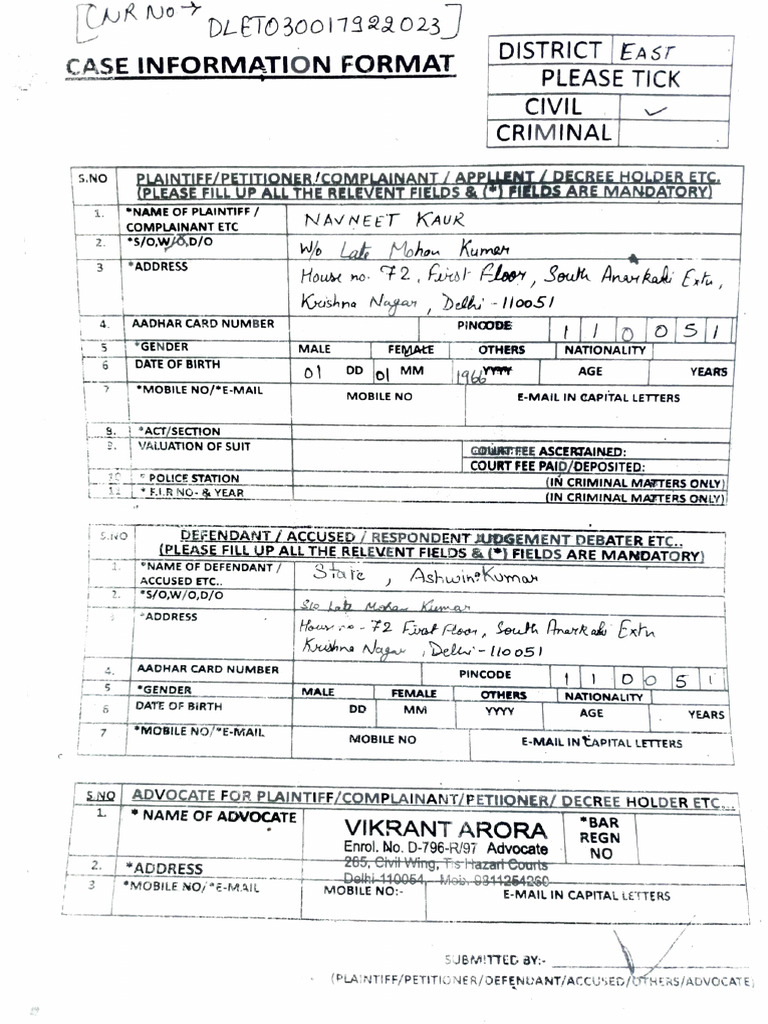 Case Information Format for Legal Proceedings | PDF | Legal Concepts | Separation Of Powers