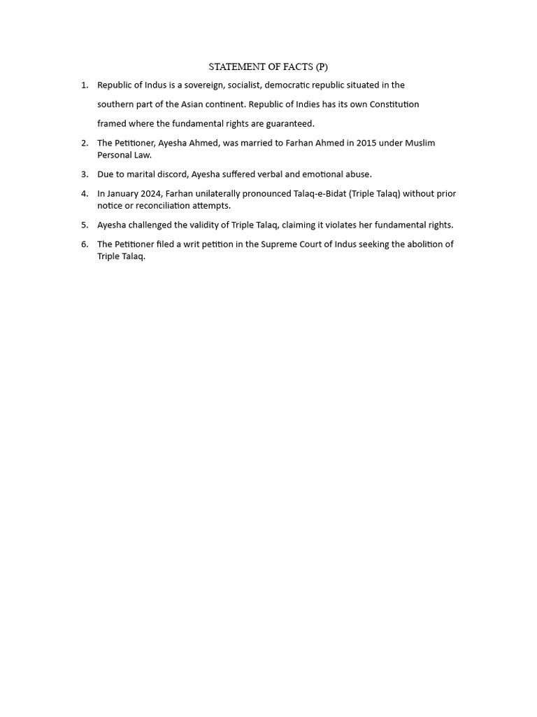 Statement of Facts | PDF