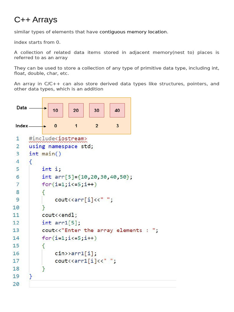 C++ Arrays & Functions Guide | PDF