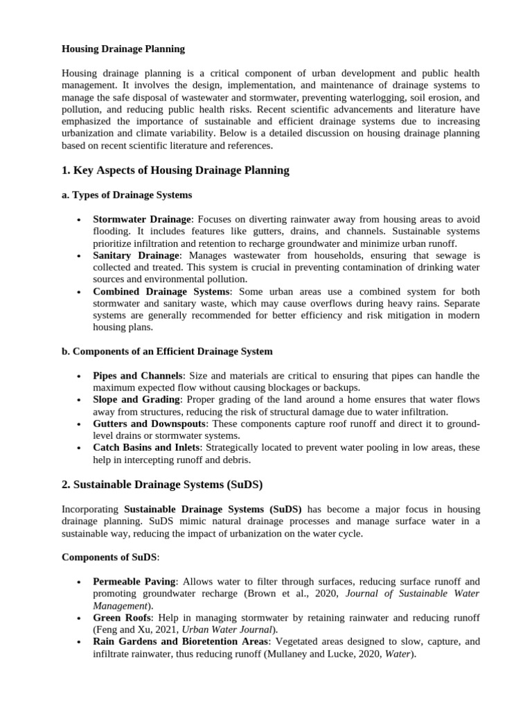 Effective Housing Drainage Planning | PDF | Storm Drain | Surface Runoff