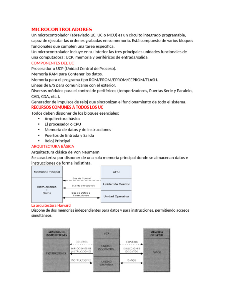 MICROCONTROLADORES | PDF | Microcontrolador | Unidad Central de procesamiento