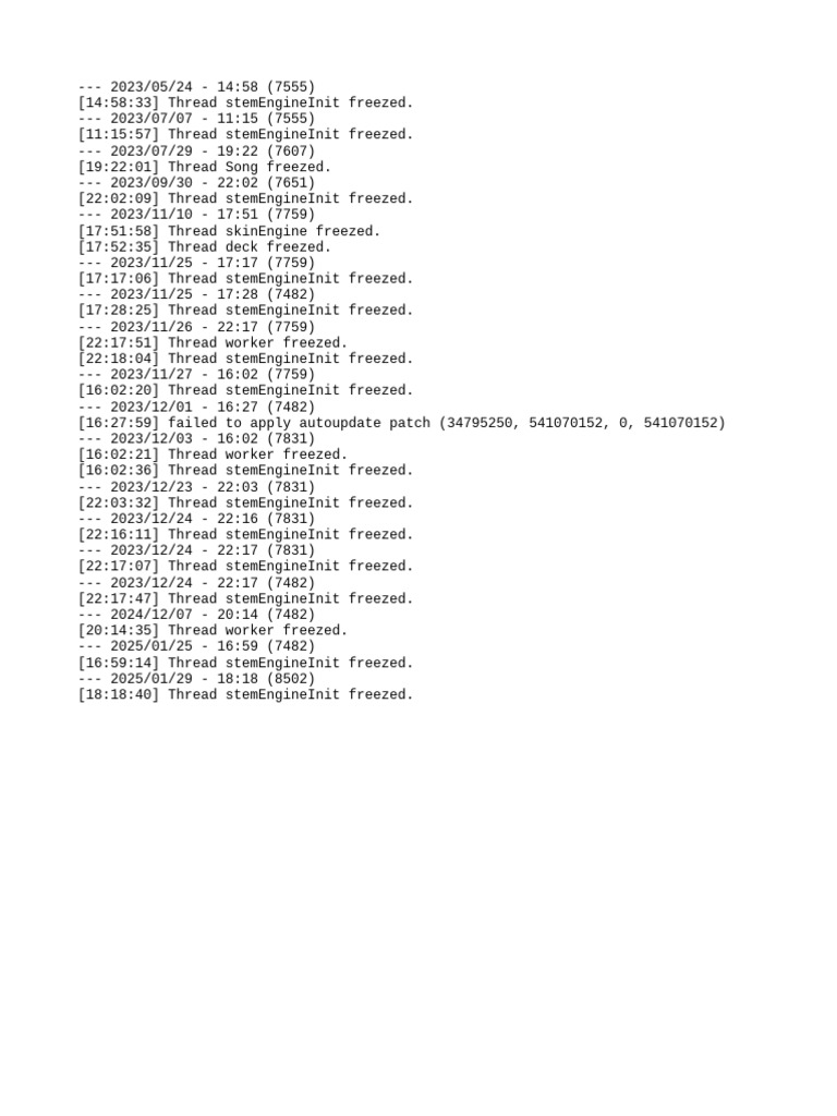 Log Report: Thread Freezes Summary | PDF