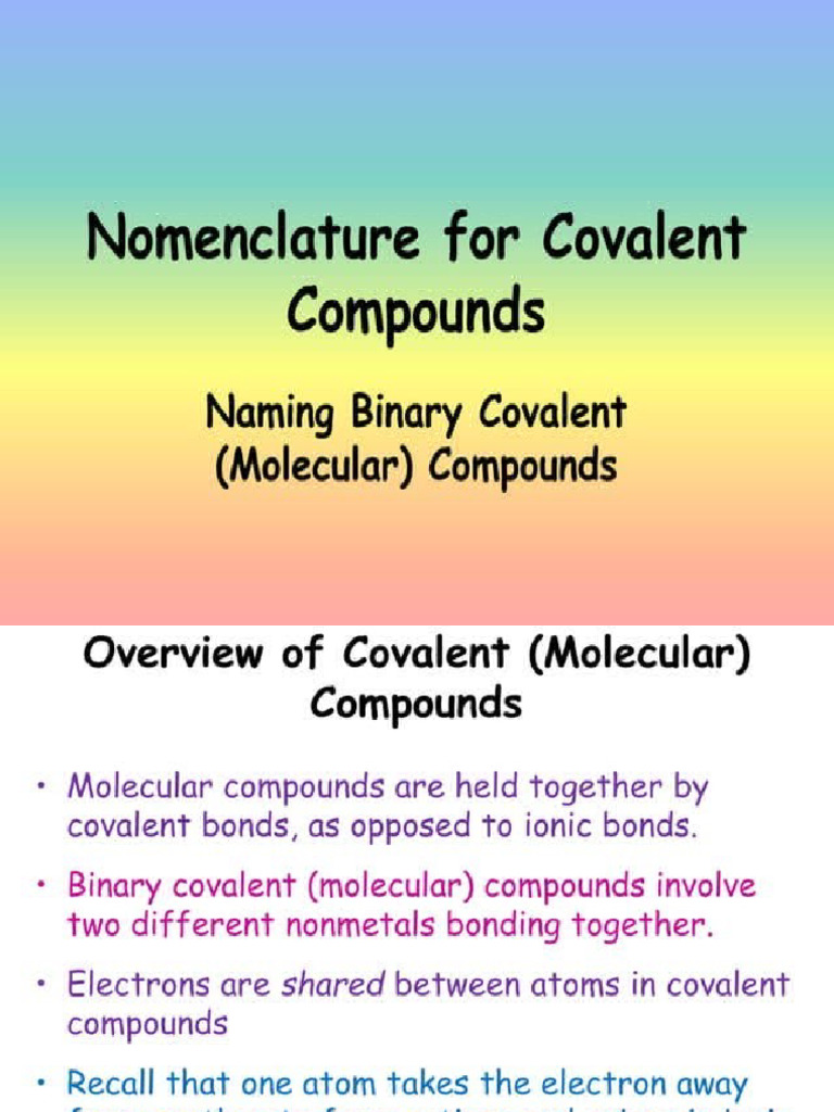 Naming of Covalent Compounds | PDF | Acid | Hydroxide