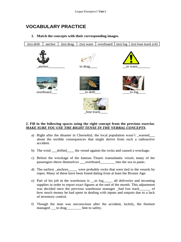 1.VOCABULARY PRACTICE | PDF