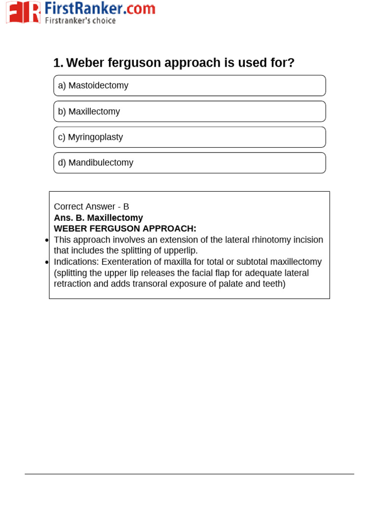ENT MCQ With Answers | PDF | Larynx | Ear