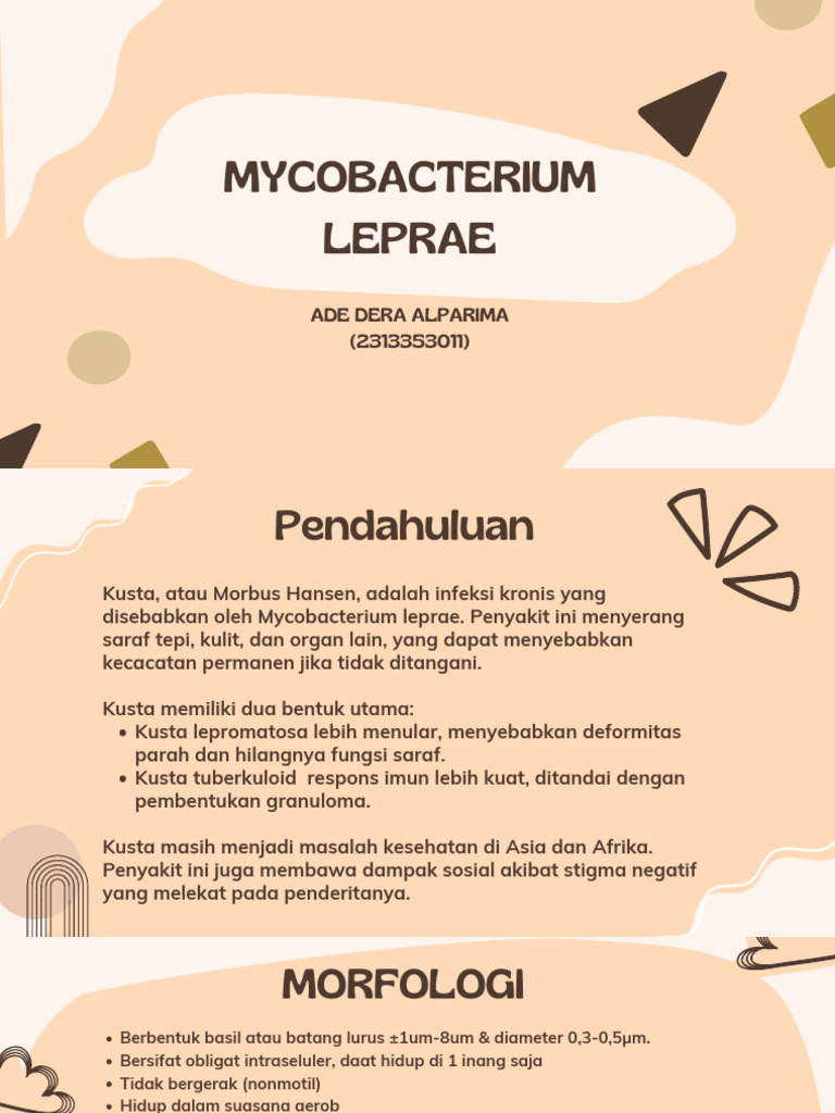 Morfologi dan Patogenesis Mycobacterium leprae | PDF