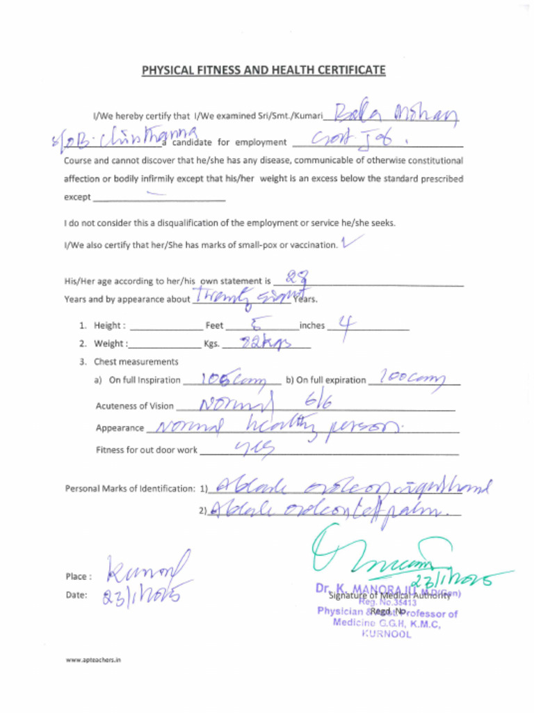Health Certificate | PDF