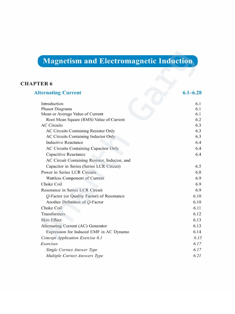 Alternating Current Chapter | PDF