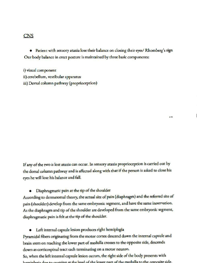 Physiological Basis - CNS | PDF