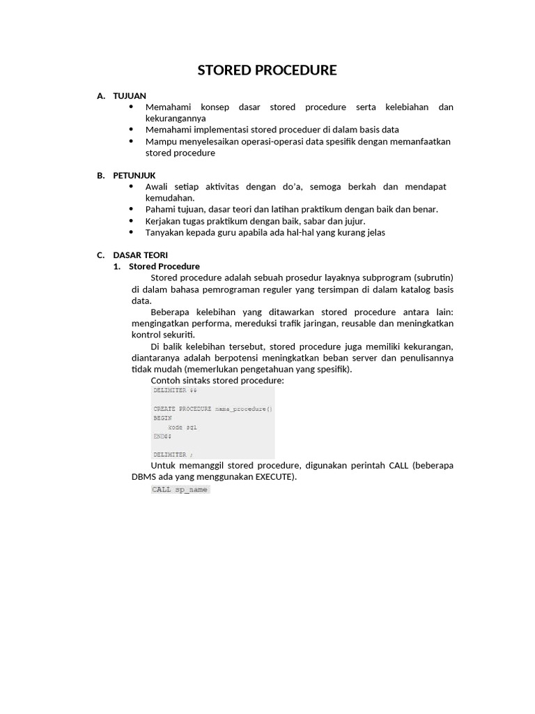 Stored Procedure | PDF