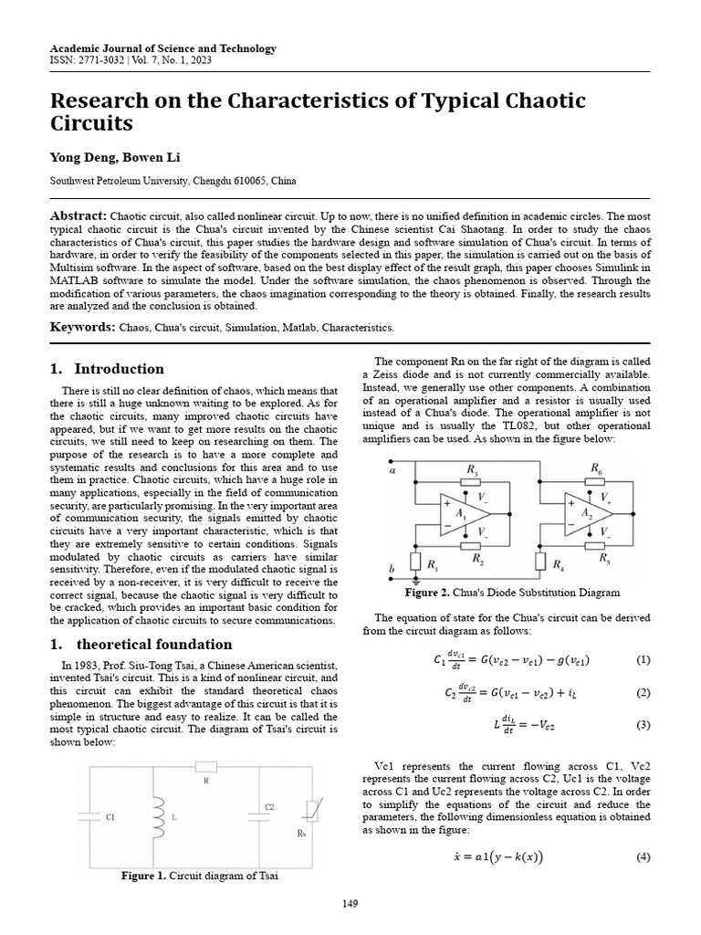 Research On The Characteristics of Typical Chaotic | PDF | Chaos Theory | Electrical Network