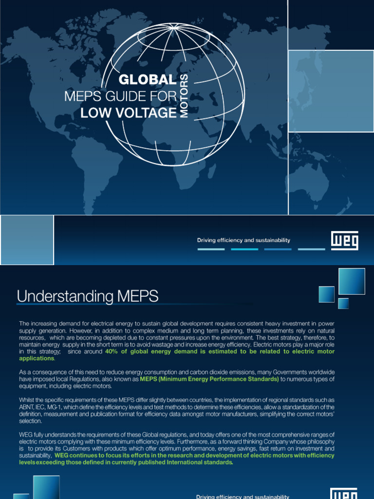 WEG Global Meps Guide For Low Voltage Motors 50060049 Brochure English Web | PDF