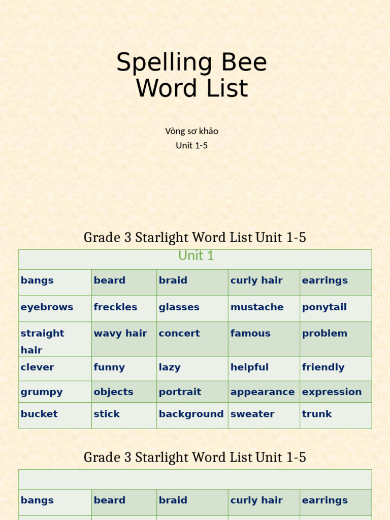 Grade 3 Starlight Vocabulary List | PDF | Foods