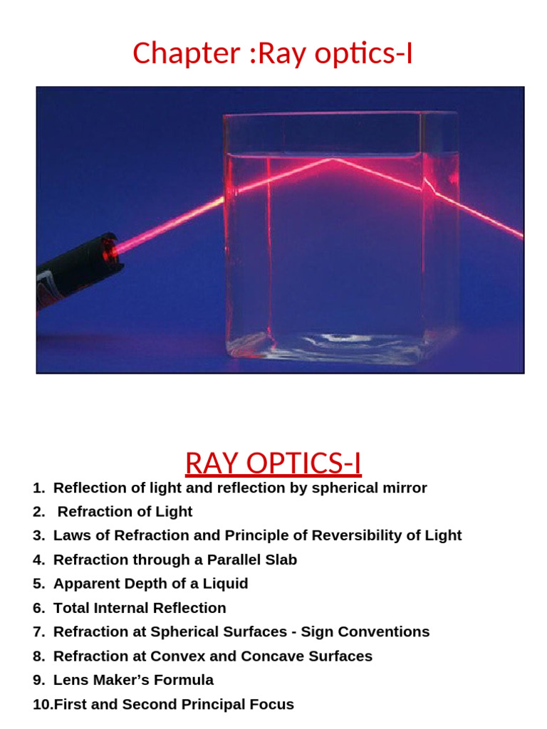 Ray Optics: Reflection and Refraction Concepts | PDF | Optics ...