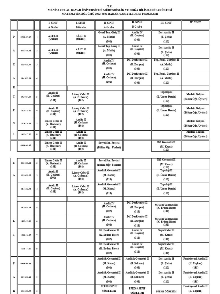 Ders Programi 3231TR | PDF