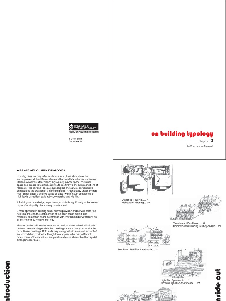 Housing Typologies Overview | PDF | Apartment | Single Family Detached Home