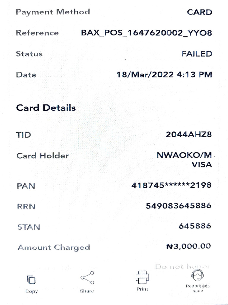 Failed Access Bank Receipt | PDF