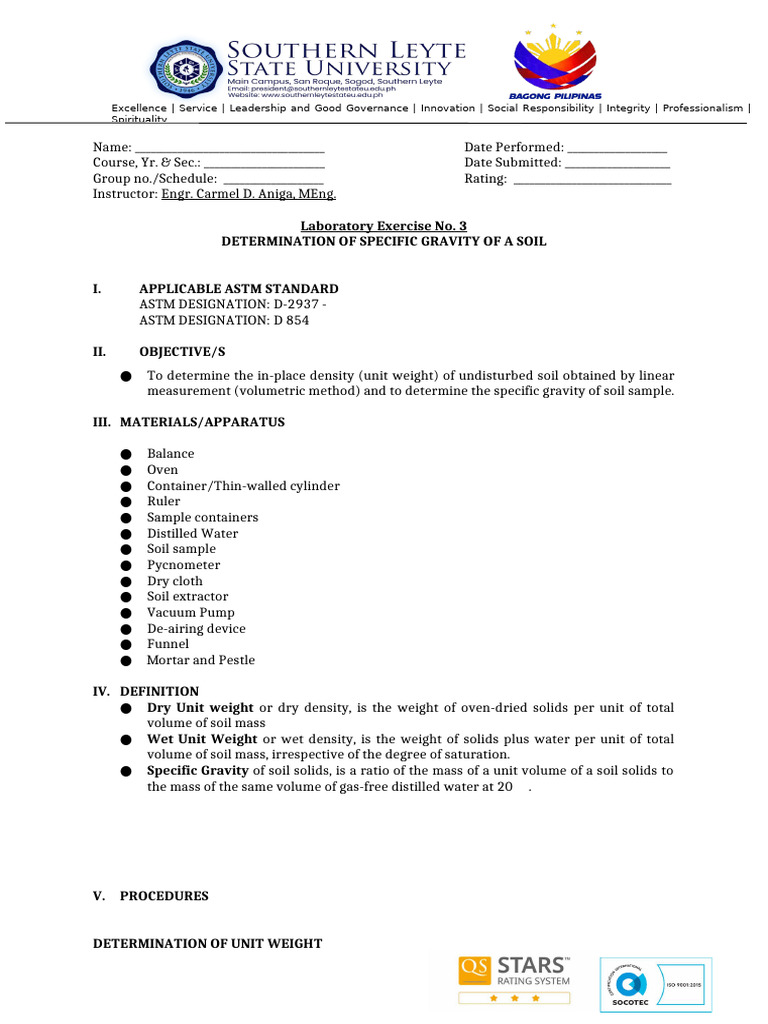 CE321L Lab Exercise No. 3 | PDF | Physical Quantities | Nature