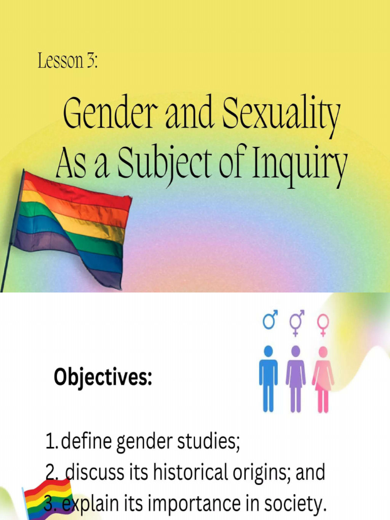 Lesson 3 Gender and Sexuality as a Subject of Inquiry.ppt | PDF