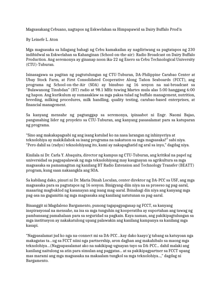 SOA Cebu Tagalog | PDF