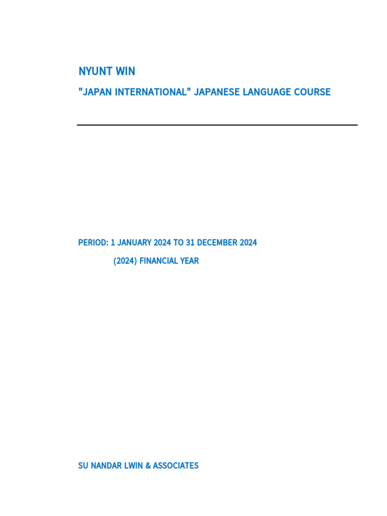 Zun Pwint Phyu_Nyunt Win_23-24 FY_Final | PDF | Expense | Revenue