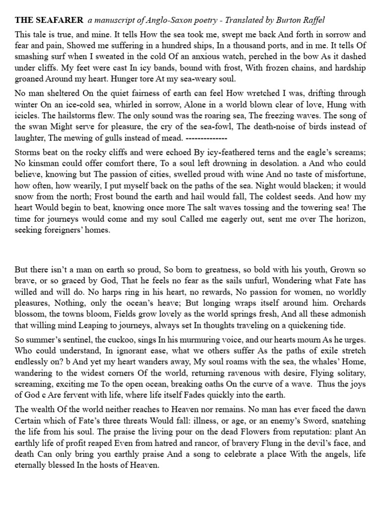 Anglo-Saxon Seafaring Reflections | PDF | Heaven