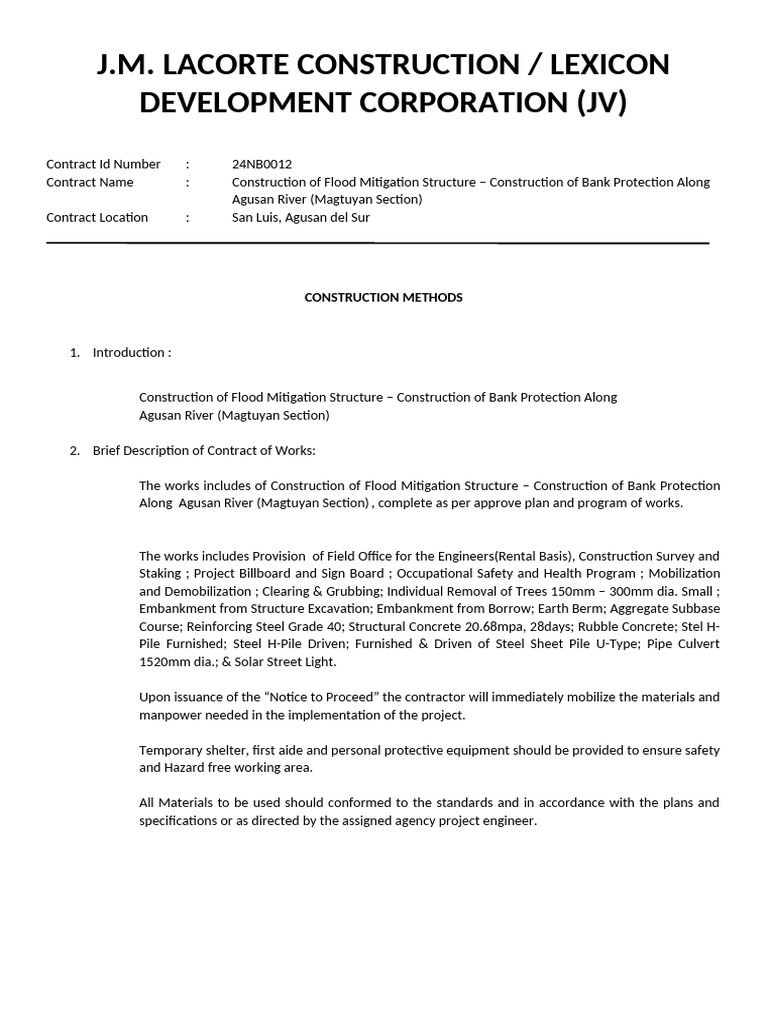 Revised Construction Method - 24NB0012 | PDF | Deep Foundation | Building Engineering