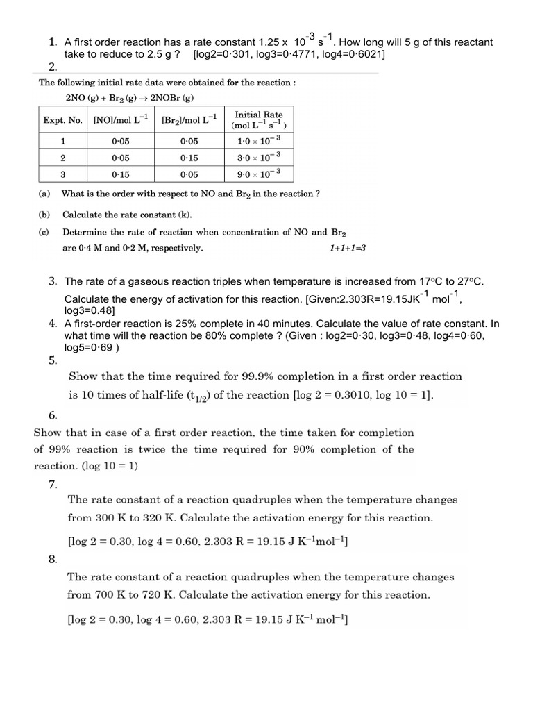 CH 3 - Numericals | PDF