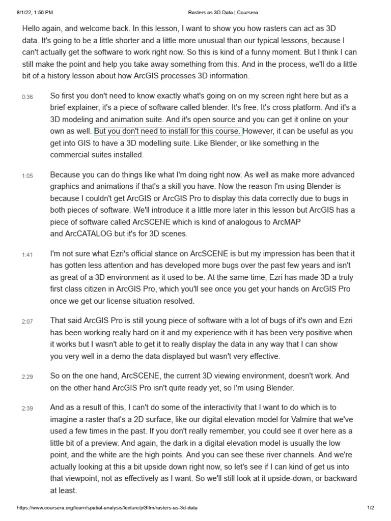 Rasters As 3D Data - Coursera | PDF | 3 D Computer Graphics | Computing