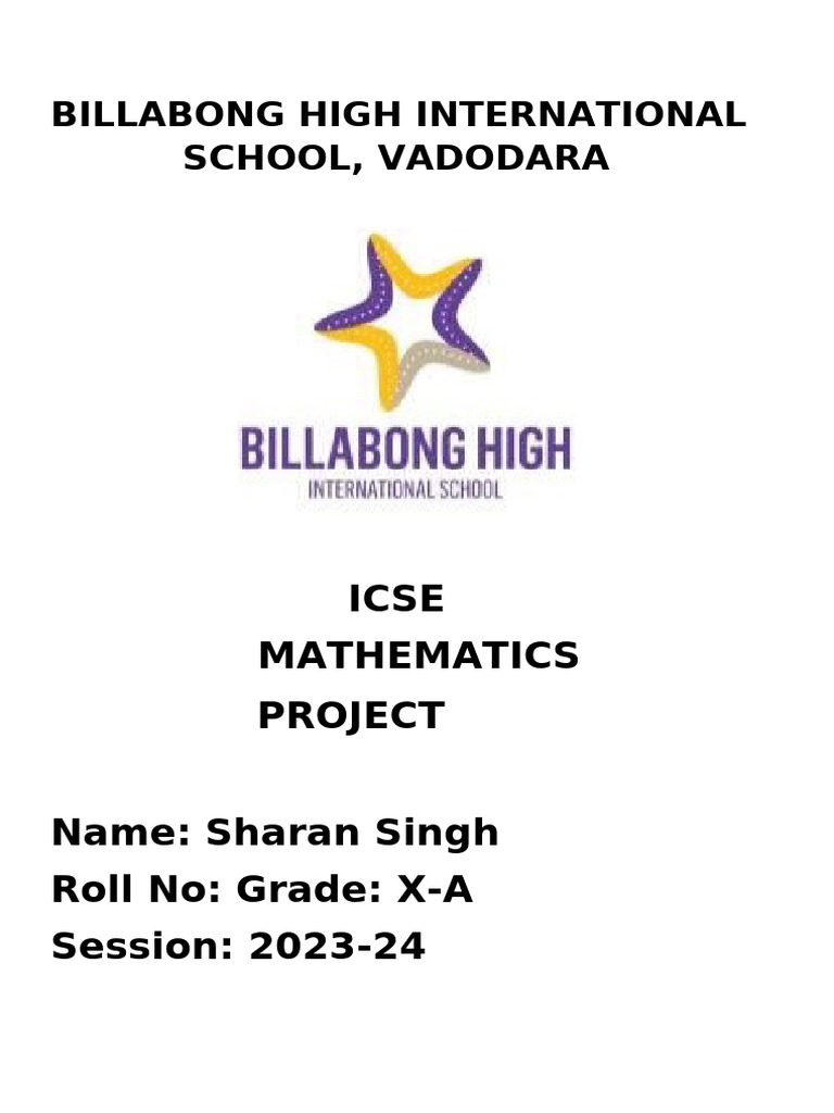 Maths Project Cover | PDF