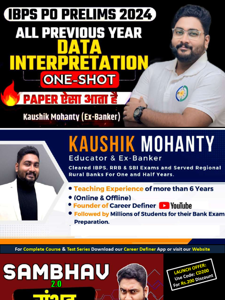 IBPS PO Prelims All Previous Year DI in One Shot | PDF | Arithmetic ...