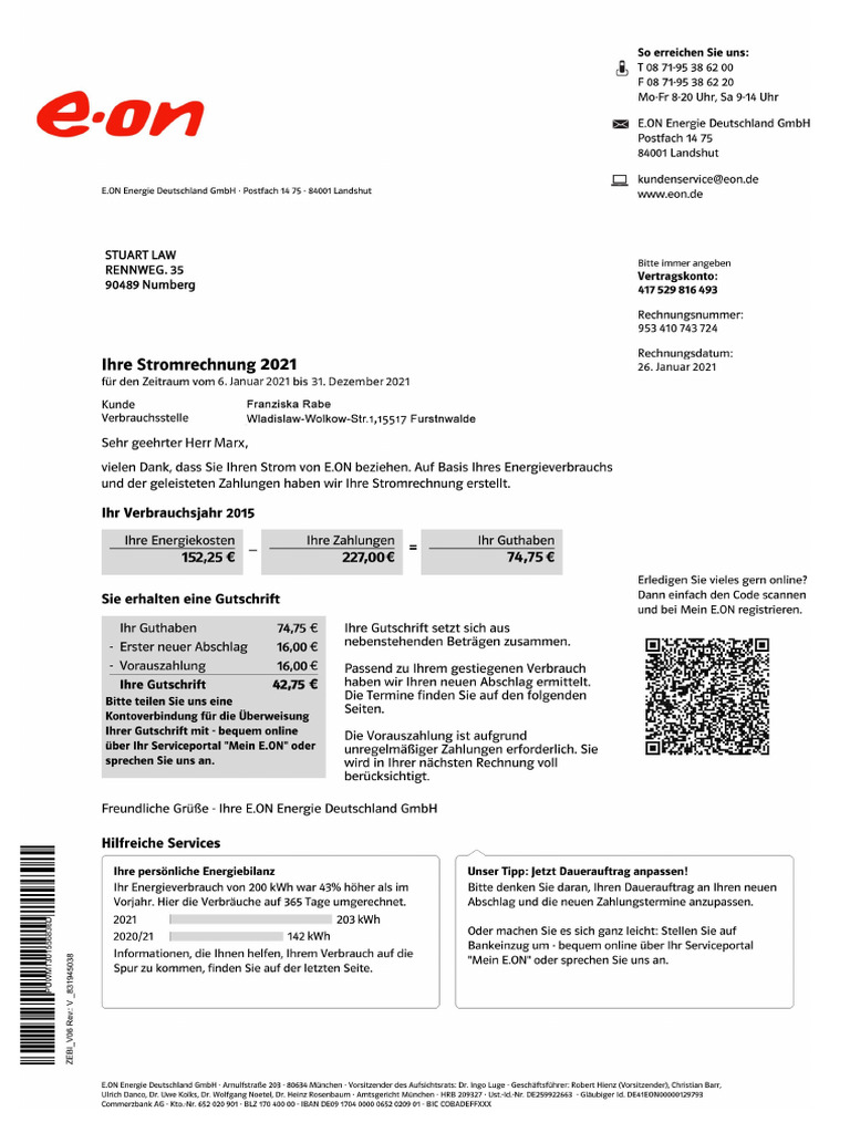 Germany Utility Bill | PDF