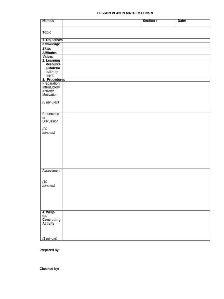 Lesson Plan Template | PDF