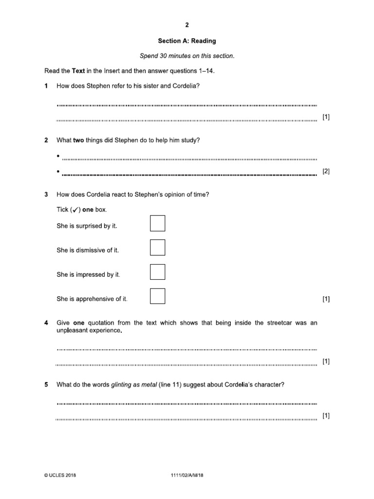 English P2 Questions | PDF