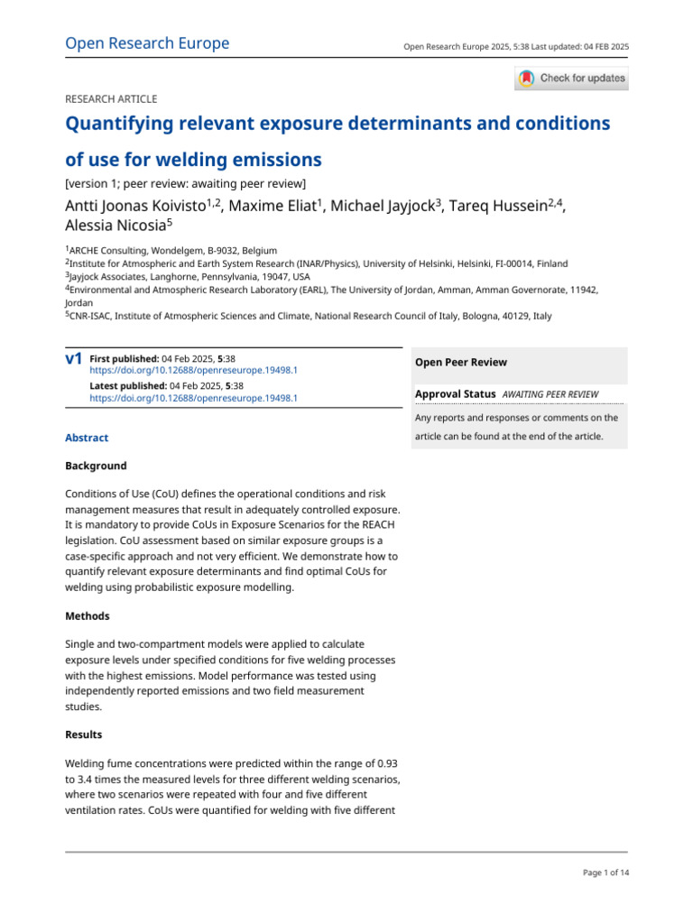Antti Joonas Koivisto - Quantifying Relevant Exposure Determinants and ...