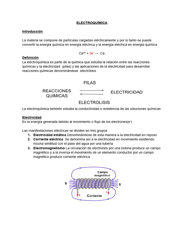 ELECTROQUIMICA | PDF | Electricidad | Redox