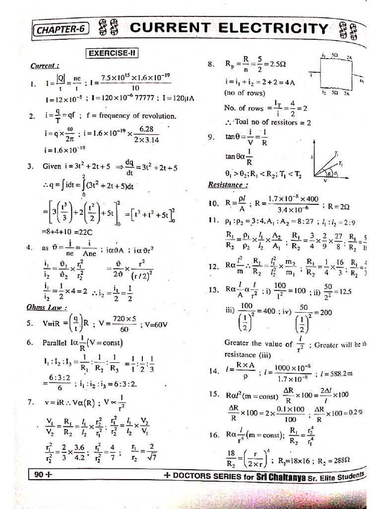 Current Electricity Solutions | PDF