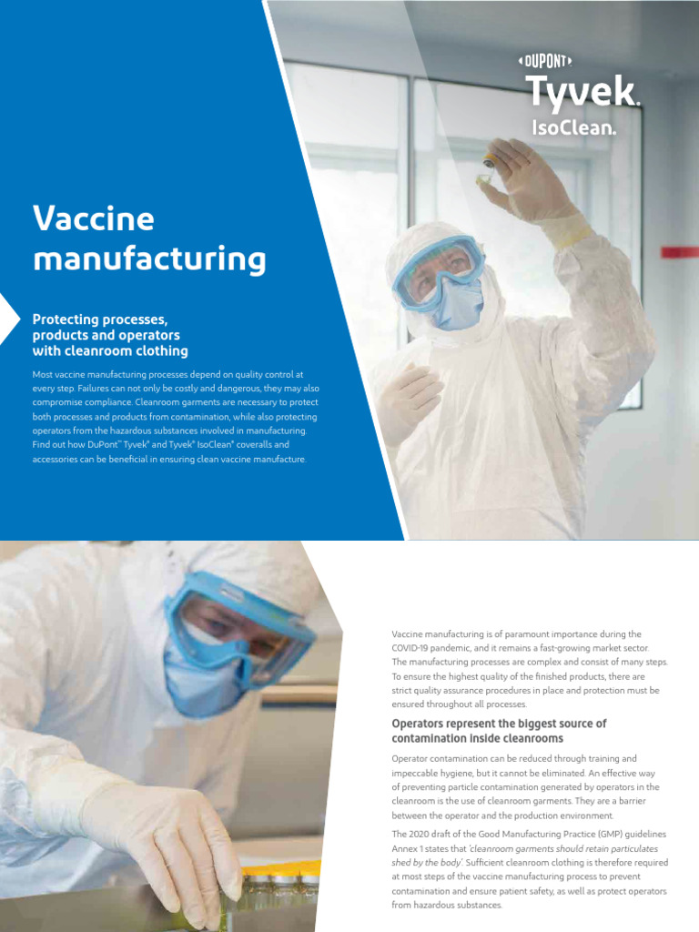 Tyvek IsoClean Vaccine Brochure | PDF | Clothing | Vaccines
